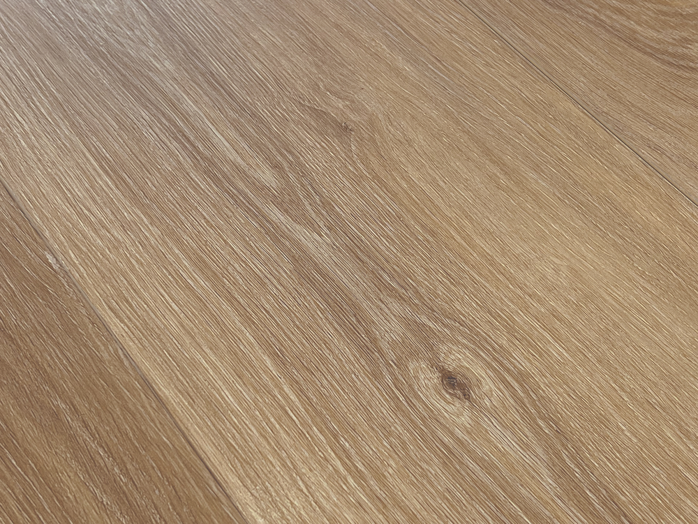 7" wide plank GemCore stone composite resilient flooring carmel brown ...